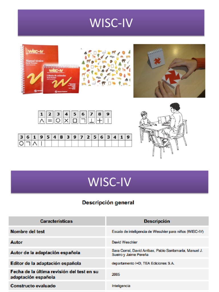 Estructura y subpruebas de la WISC-IV | PDF