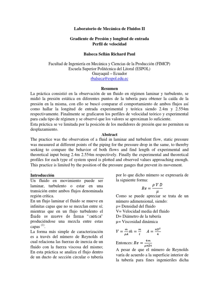 Informe de Laboratorio de Mecanica de Fluidos II | PDF | Mecanica clasica | Gases