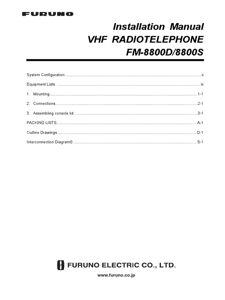 FM-8800S VHF Radiotelephone Manual | PDF | Technology & Engineering