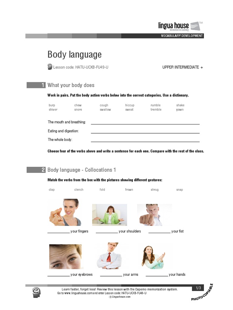 Body Language PDF | PDF | Body Language | Semiotics