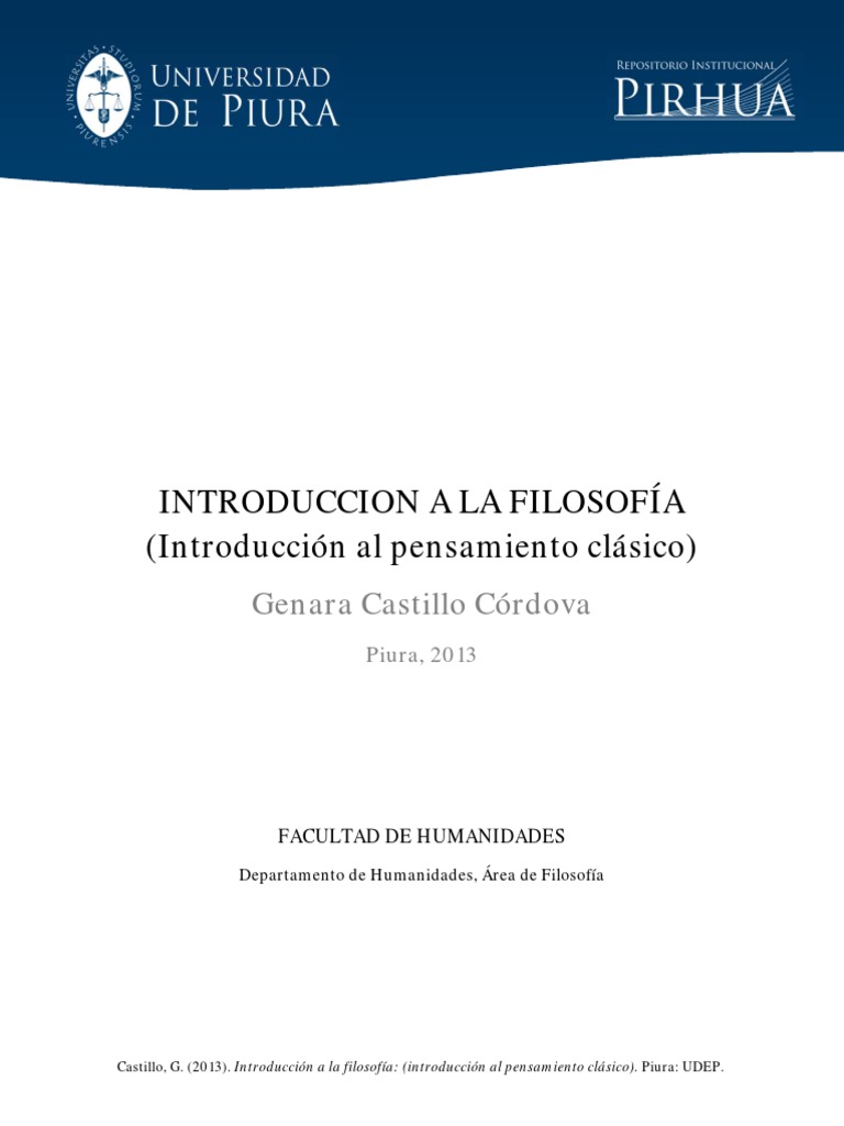 Introducción al pensamiento filosófico clásico | PDF | Conocimiento | Verdad