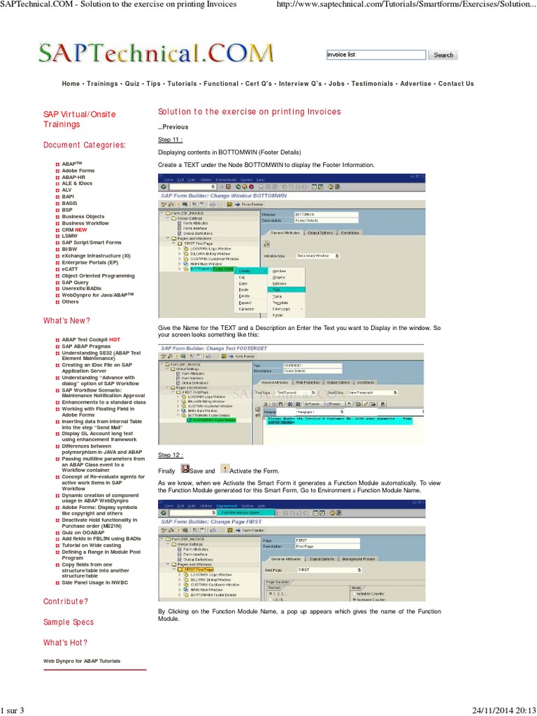 SAP Technical Invoice | PDF | Digital Technology | Computing