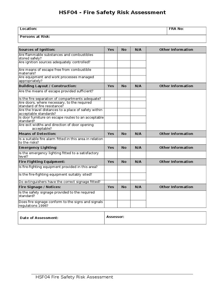 HSF04 Fire Safety Risk Assessment (48 views)