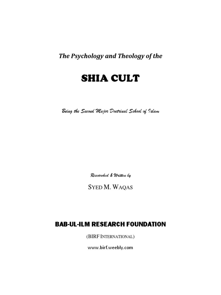 The Psychology & Theology of The Shia Cult | PDF | Shia Islam | Hadith