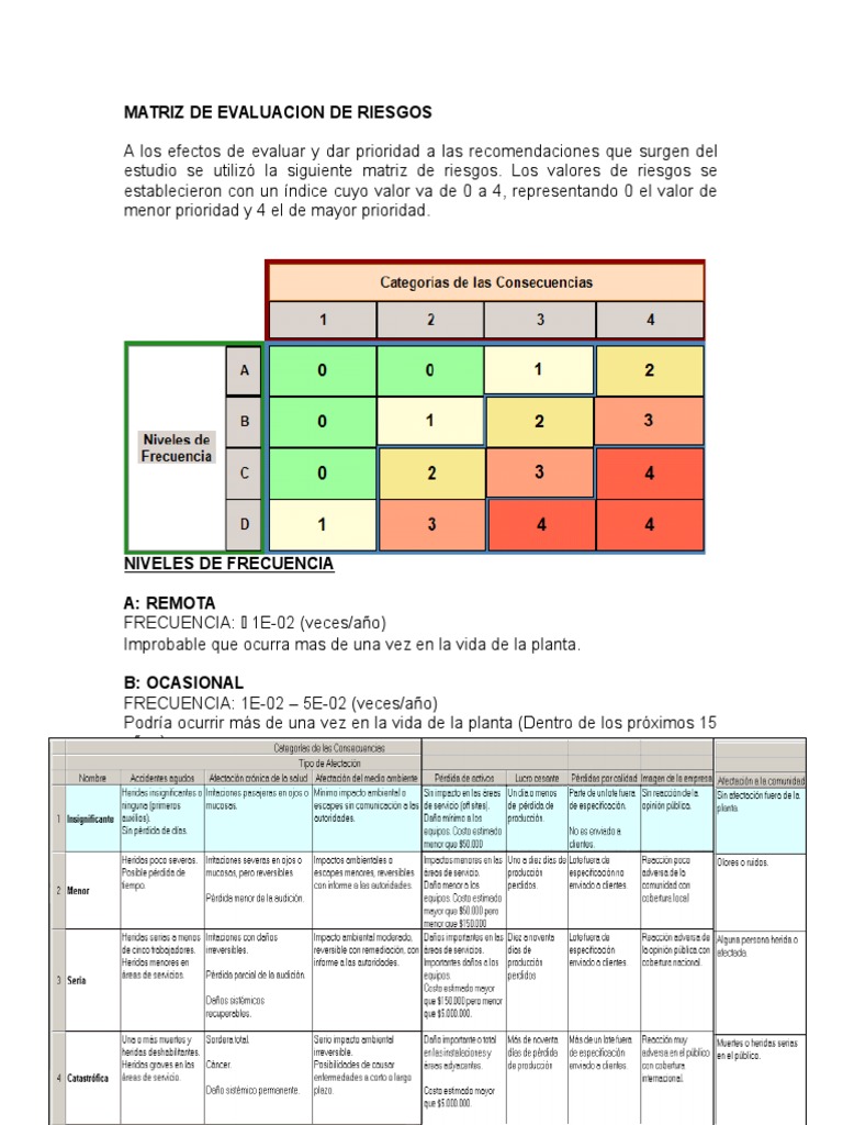 Matriz de Evaluacion de Riesgos | PDF