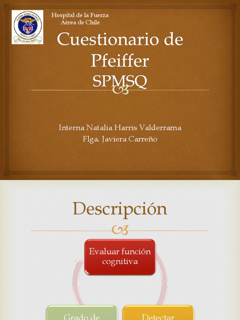 Test de Pfeiffer para Deterioro Cognitivo | PDF
