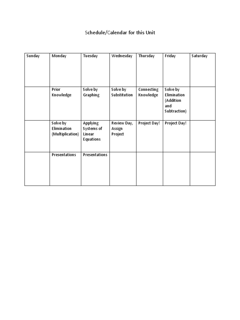 Unit Plan Calendar | PDF | Art