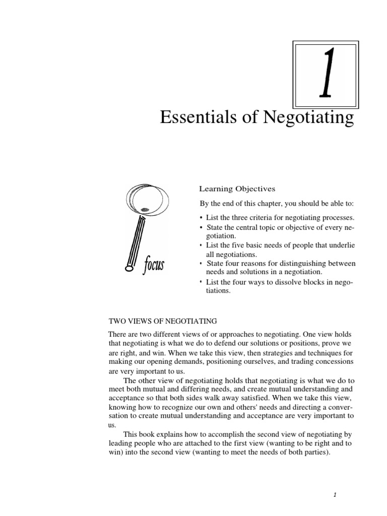 Essentials of Negotiating | PDF | Negotiation | Anger
