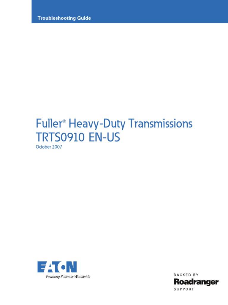 Eaton Fuller 18 Speed | PDF | Transmission (Mechanics) | Gear