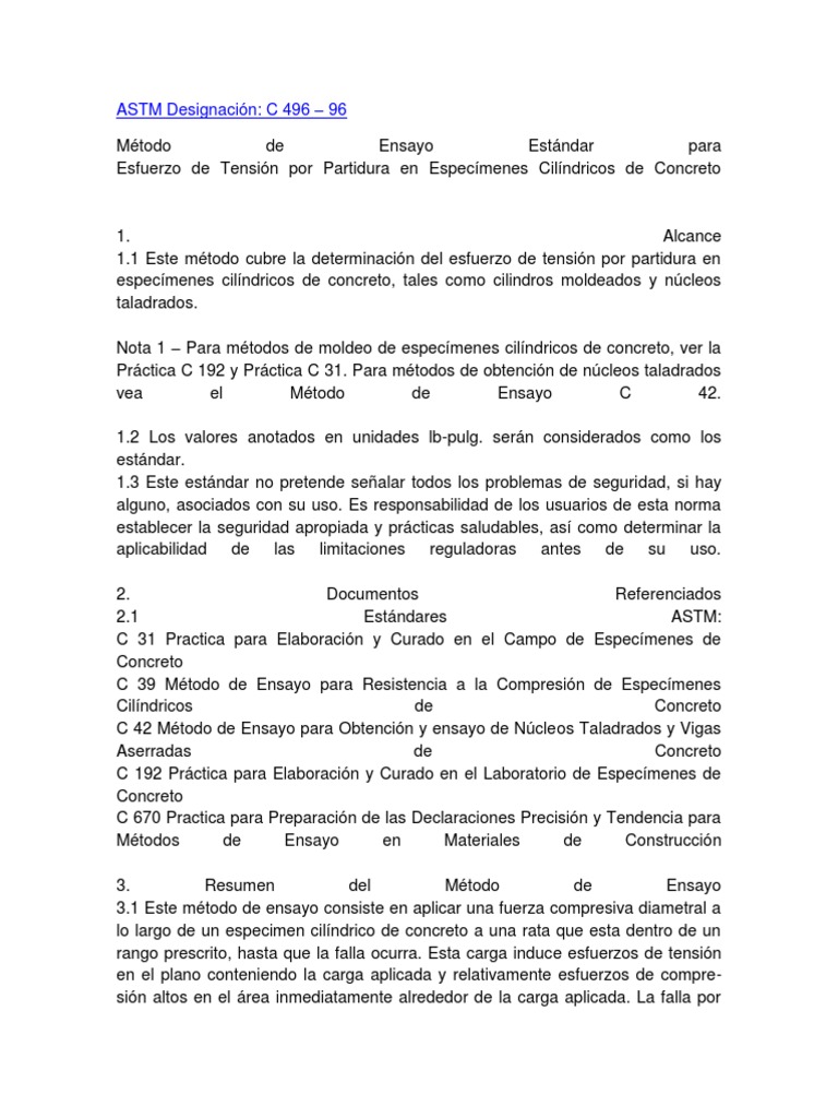 Astm 496 | PDF | Acero | Science