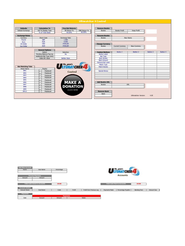 Ultimatcher STS Betting Defaults Guide | PDF | Odds | Exchange Rate