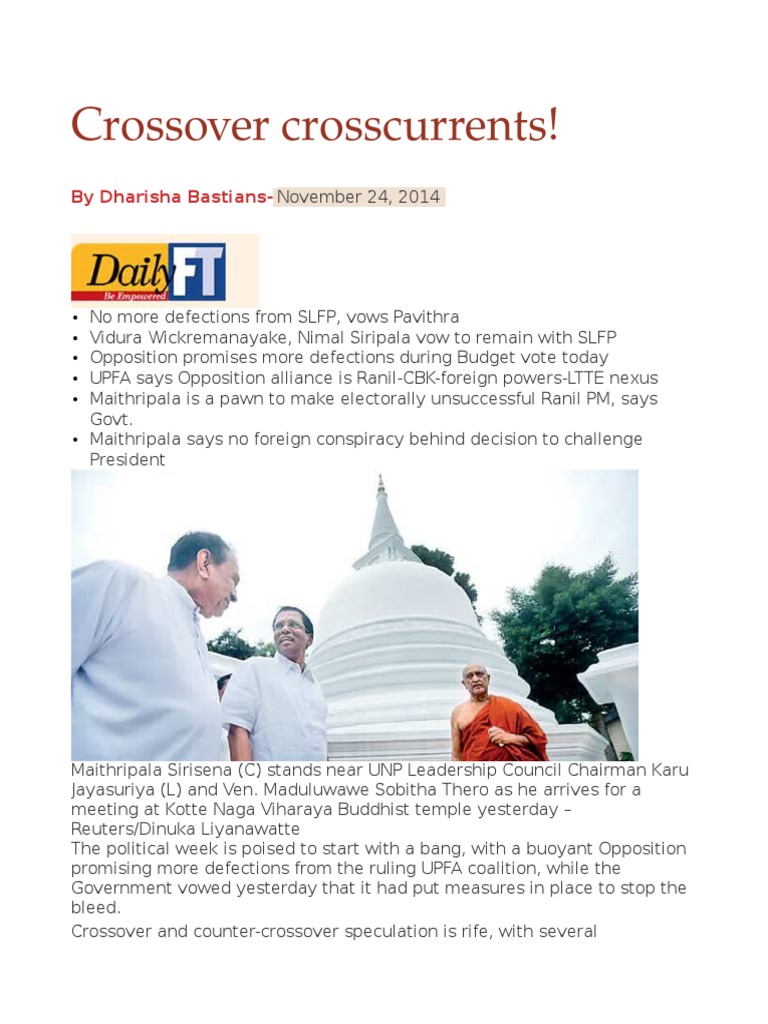 Crossover Crosscurrents! | PDF | Sri Lanka | Government