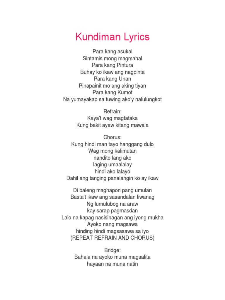Kundiman Lyrics | PDF