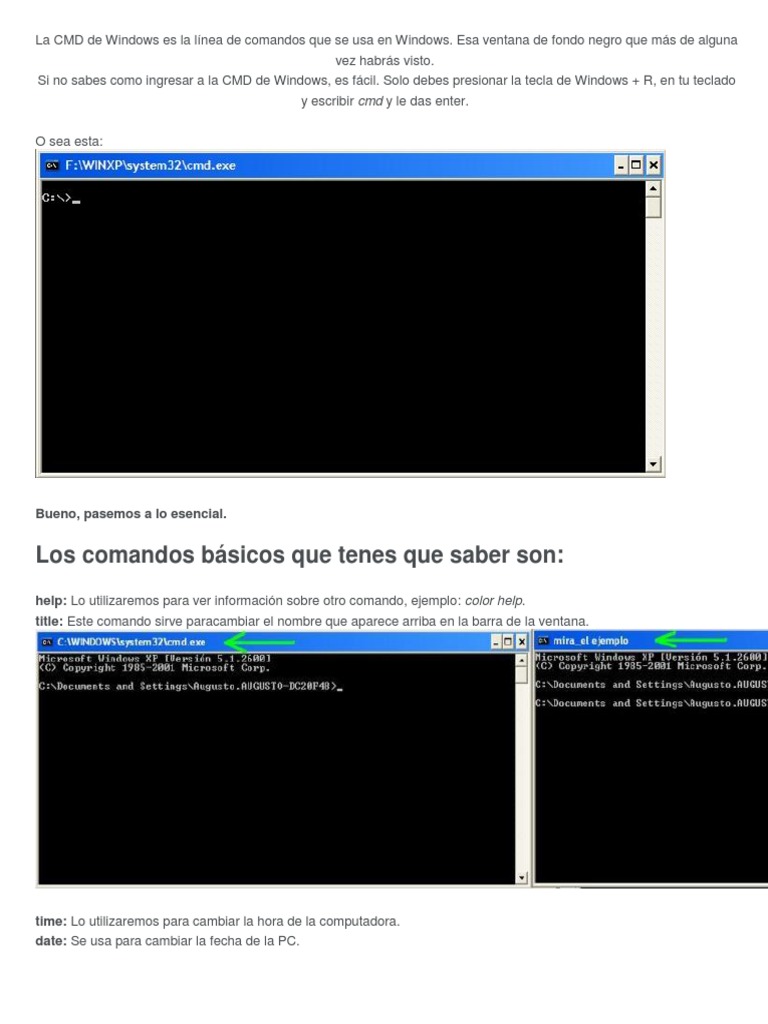 CMD de Windows | Descargar gratis PDF | Dos | Archivo de computadora