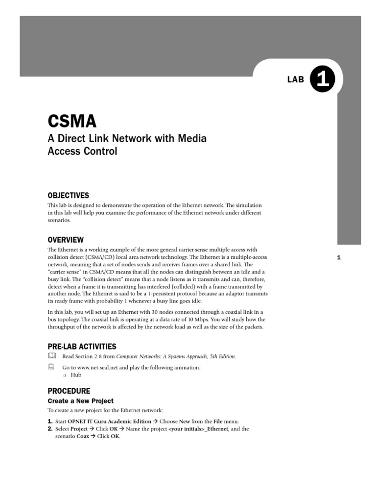 Opnet Csmacd | PDF | Ethernet | Computer Network
