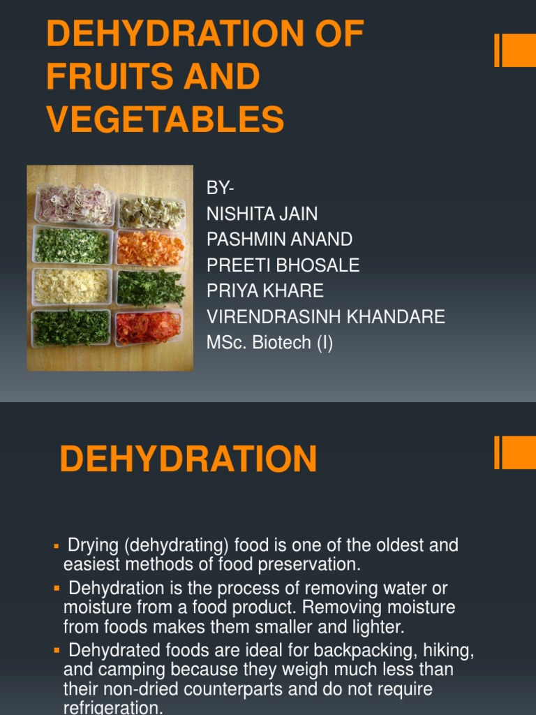 Dehydration Methods for Fruits & Vegetables | PDF | Food And Drink | Foods