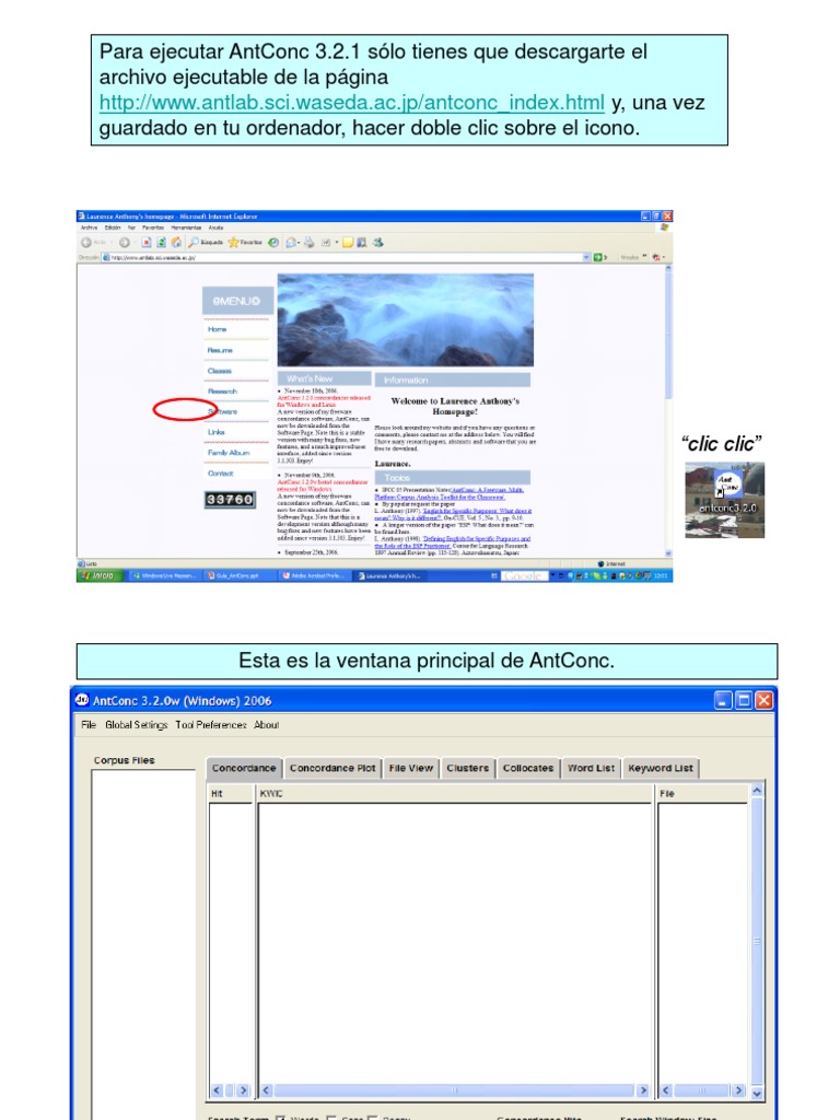 Guía de uso de AntConc 3.2.1 | PDF | Archivo de computadora | Point and ...