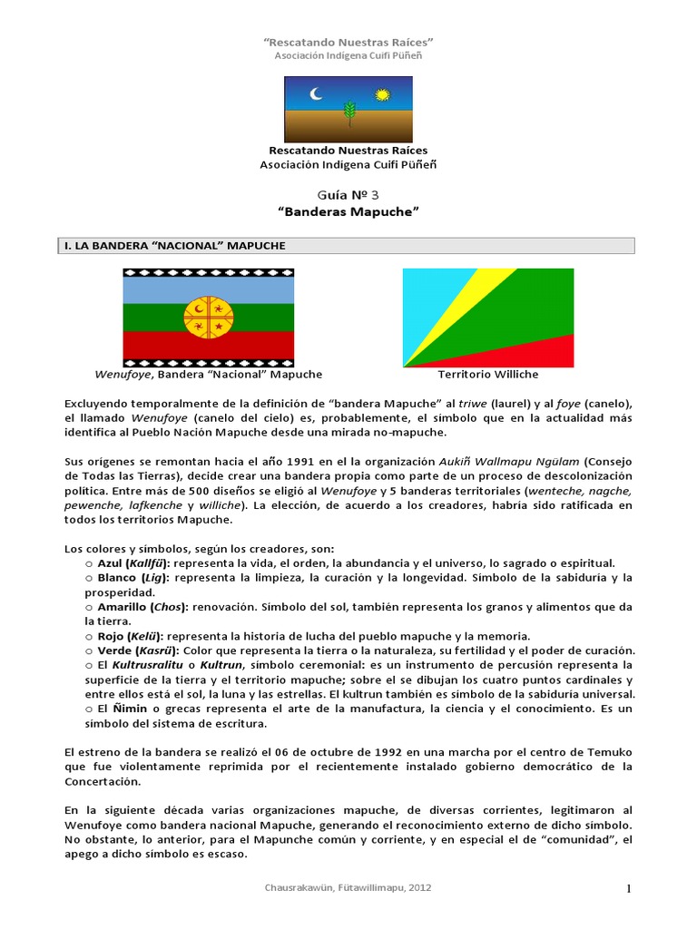 Significado y Orígenes de la Bandera Mapuche | PDF | Los símbolos | Chile