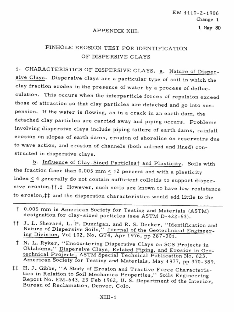 Dispersive Clay Identification Guide | PDF | Soil | Erosion