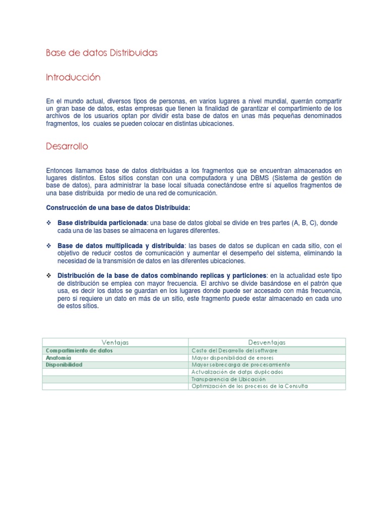 Aplicaciones de Base de Datos Distribuidas | PDF | Bases de datos | Archivo de computadora