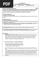 Lesson Plan Math Grade 1 | PDF | Teaching Mathematics | Behavior ...