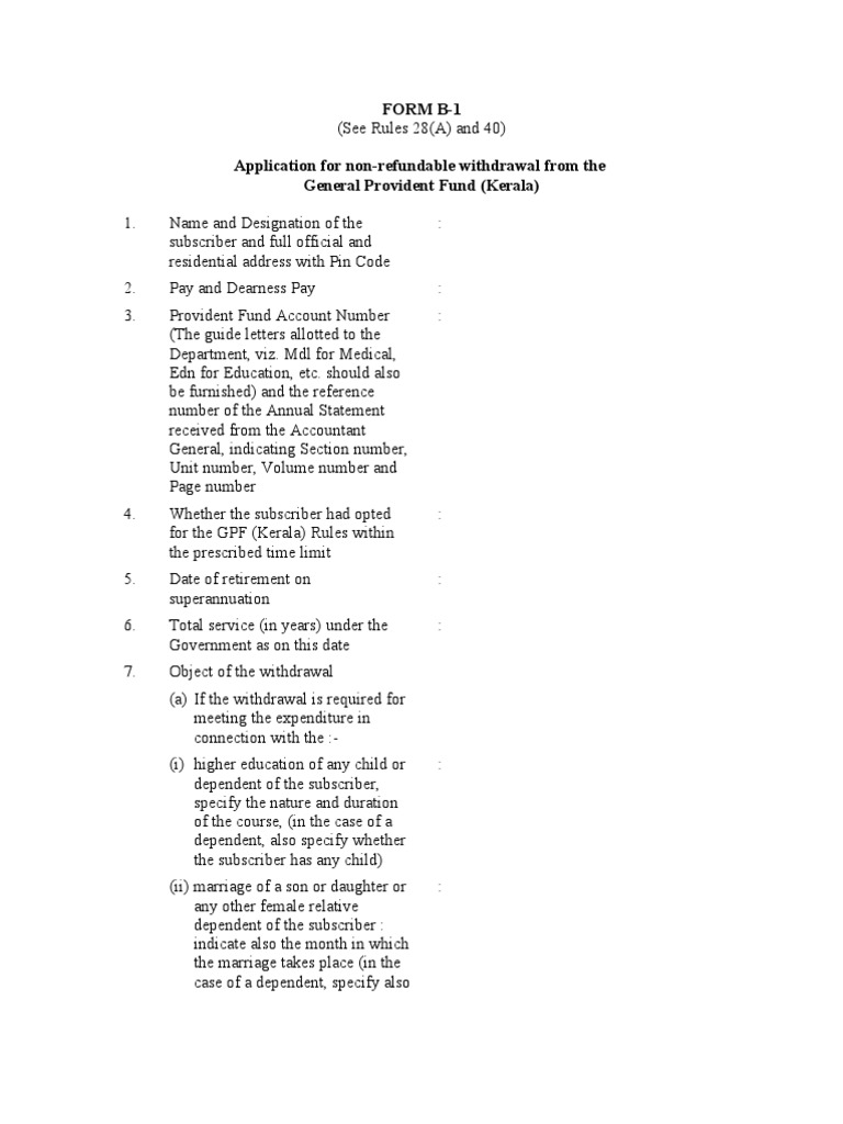 GPF Non-Refundable Withdrawal Application | PDF | Loans | Virtue