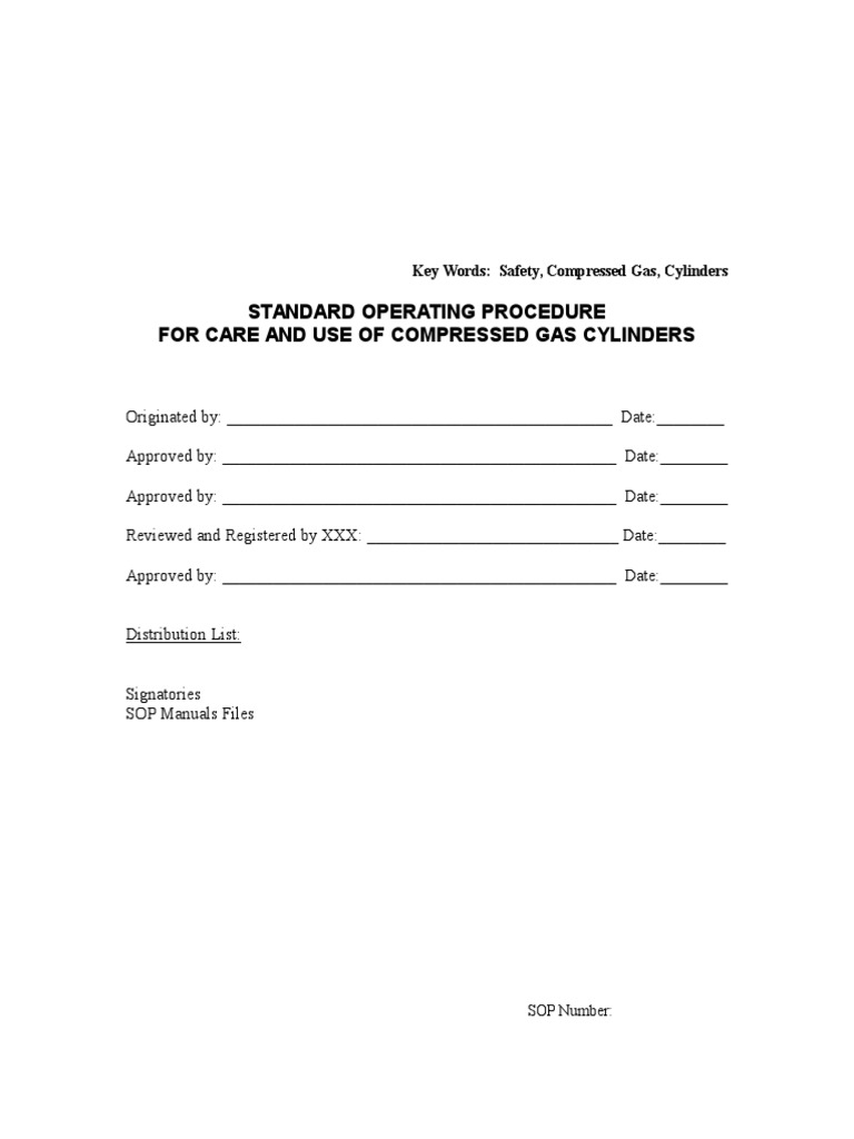 Compressed Gas Cylinder SOP | PDF | Gases | Chemical Process Engineering