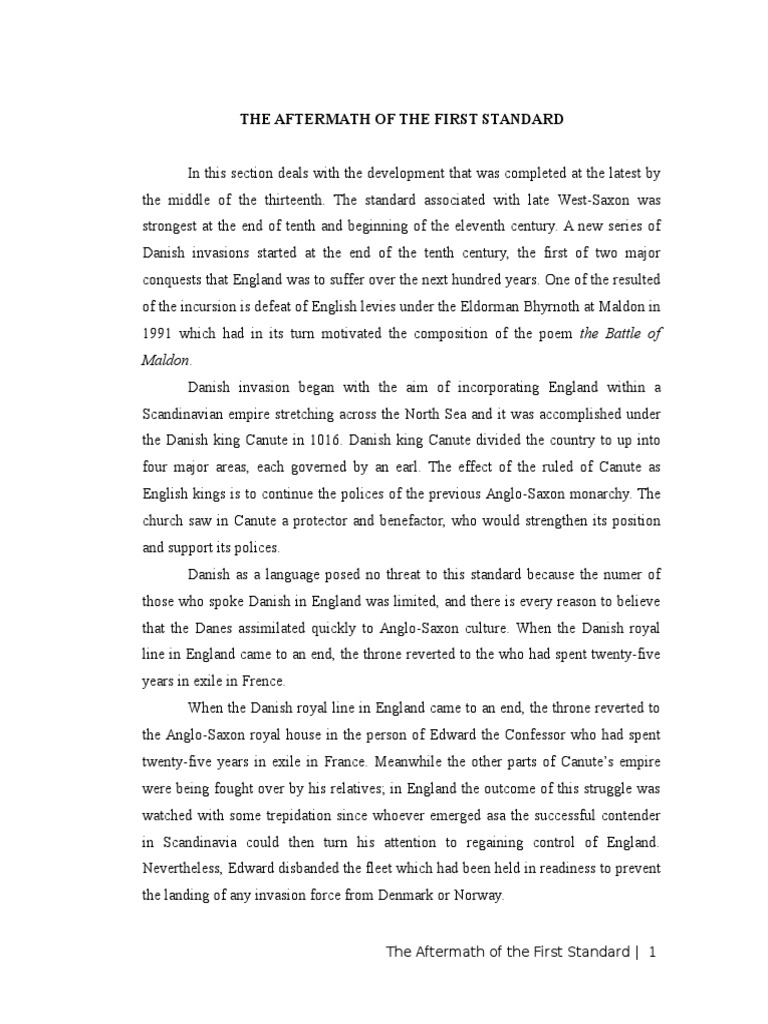 The Aftermath of The First Standard | PDF | Consonant | English Language