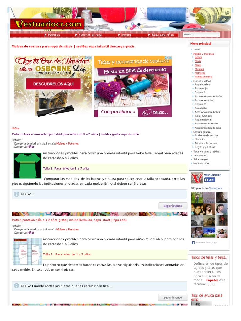 2 Moldes de Costura para Ropa de Niños - Moldes Ropa Infantil Descarga ...