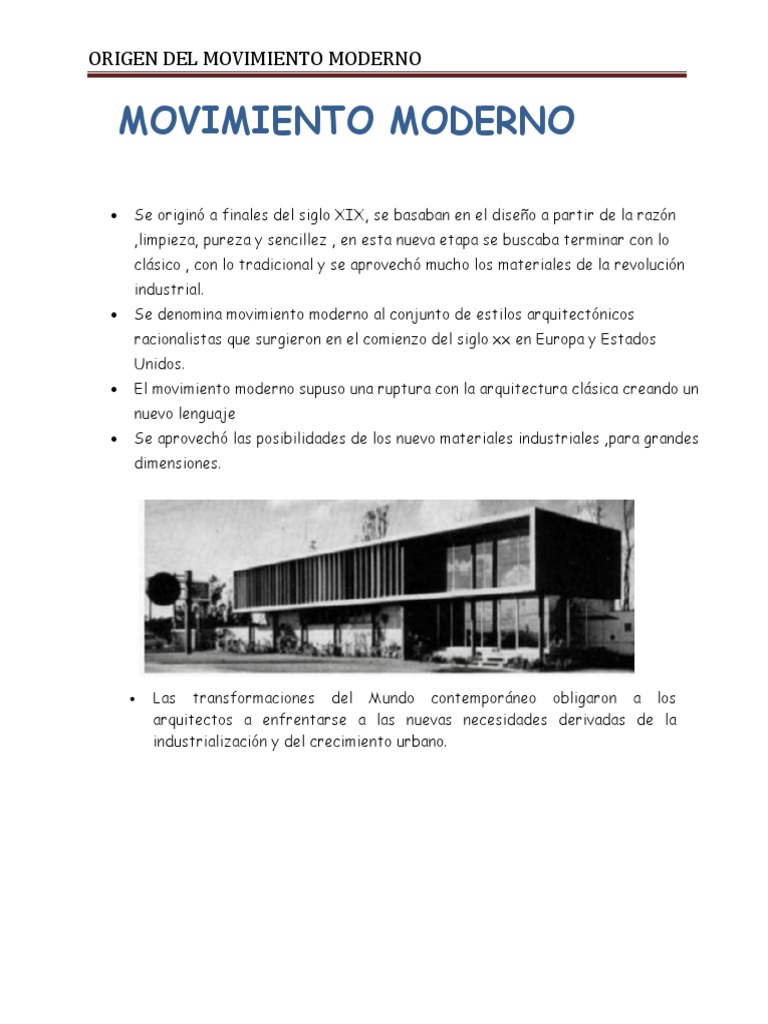 Orígenes del Movimiento Moderno | PDF | Science | Ciencia filosófica