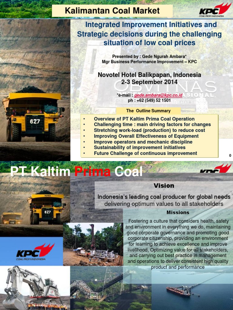 KPC - Productivity Improvement 2014 | PDF | Coal Mining | Coal