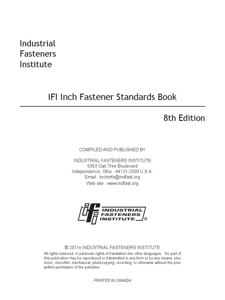 Inch Fastener Standards 8th Edition Preview | PDF | Rivet | Screw