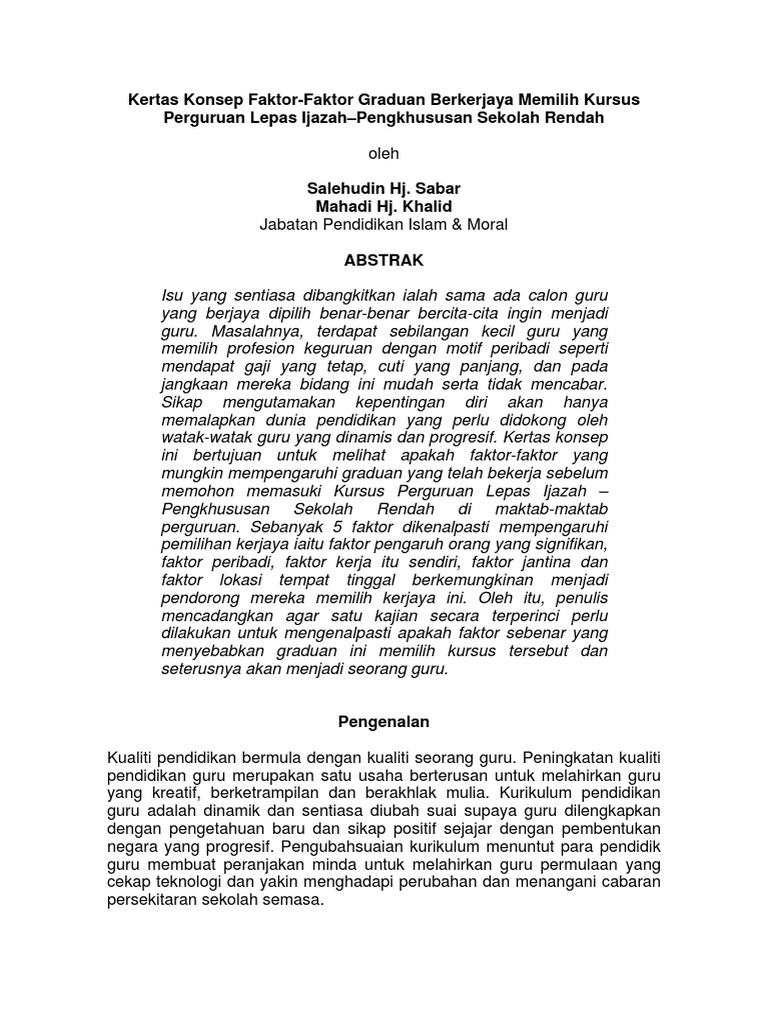 Contoh Kertas Konsep | PDF