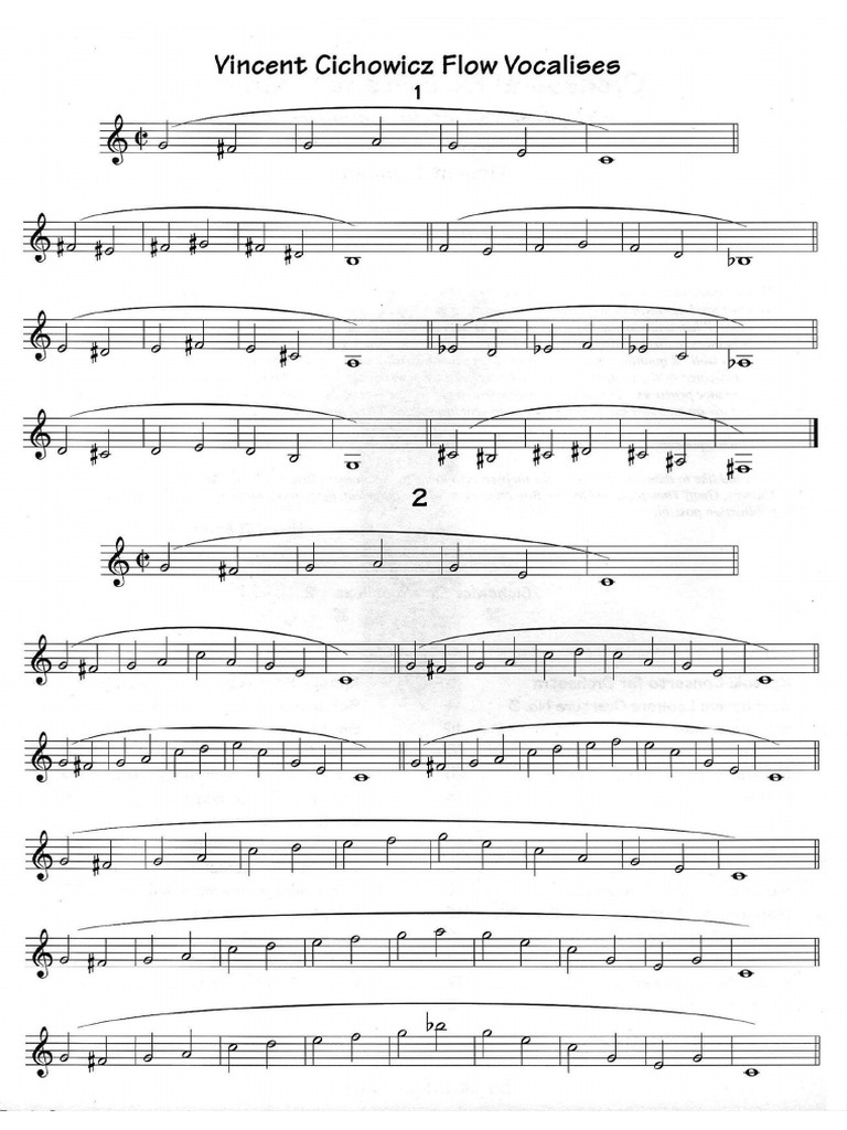 (Music Score) Cichowicz - Flow Vocalises & Slur Exercises For Trumpet ...