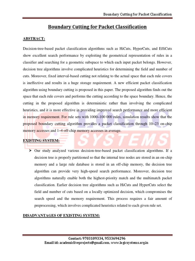 Boundary Cutting For Packet Classification | PDF | Algorithms ...