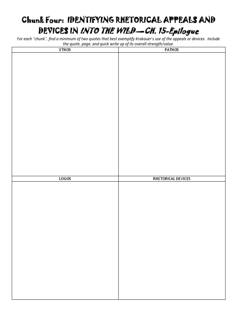 Rhetorical Appeals in Into the Wild Analysis | PDF