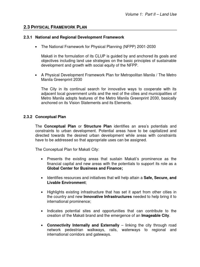 Physical Framework Plan | PDF | Makati | Metro Manila
