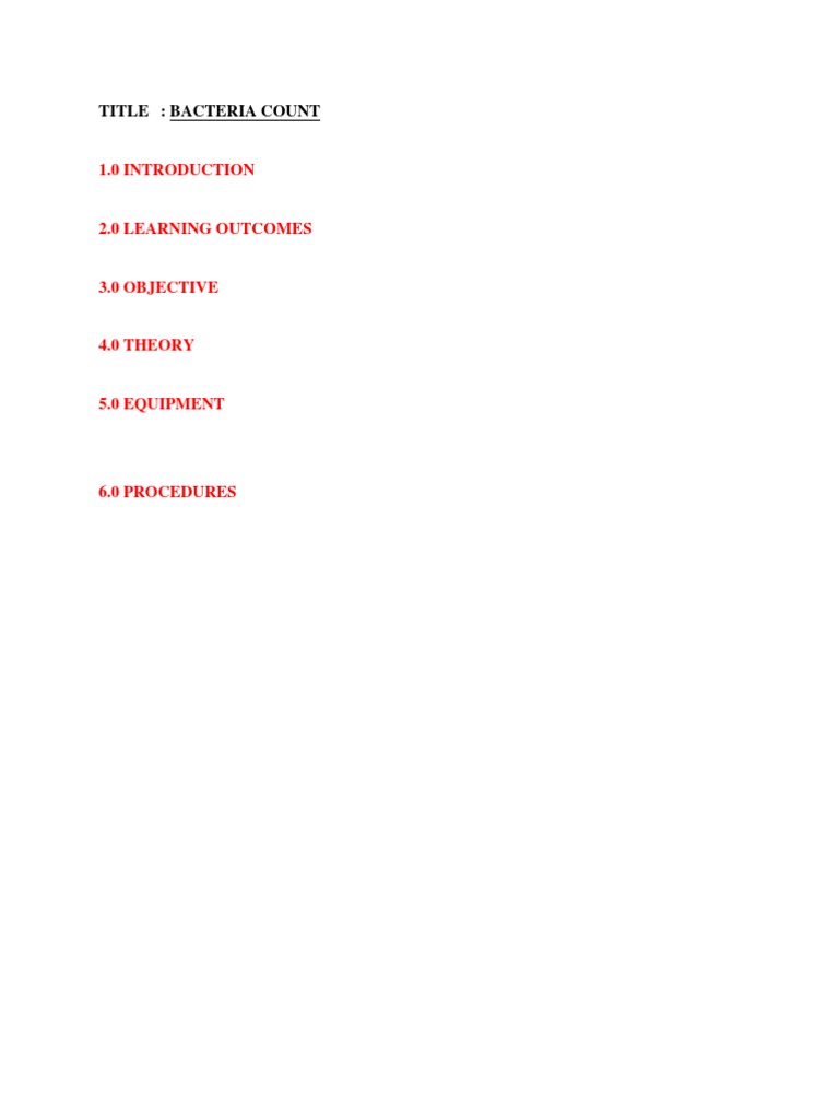 Total Bacterial Count Methods | PDF | Growth Medium | Colony Forming Unit