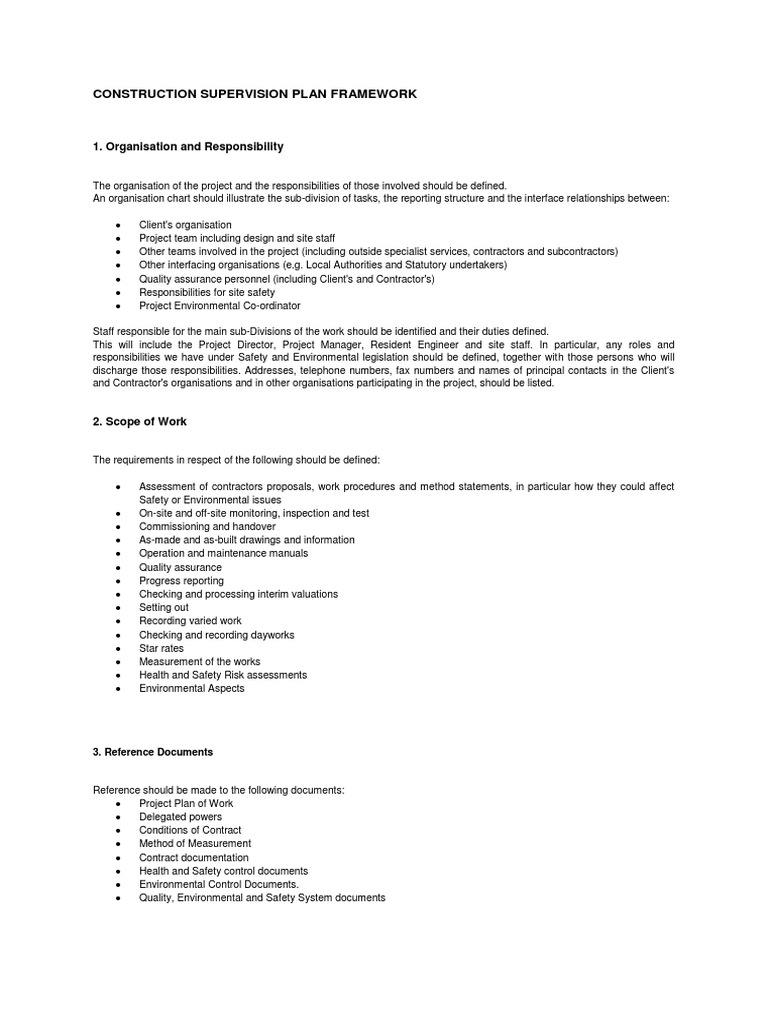 Construction Supervision Plan | General Contractor | Quality Assurance