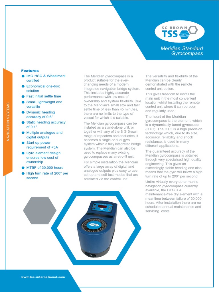 Meridian Standard Gyrocompass Overview | PDF | Gyroscope | Electronics