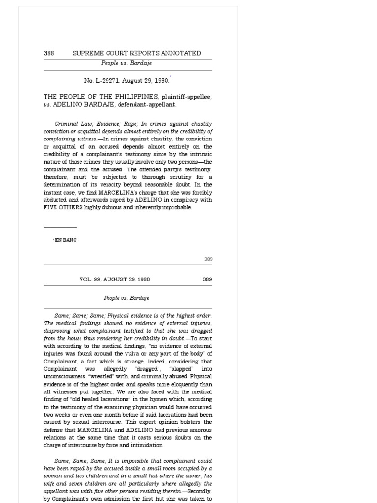People v. Bardaje | PDF | Confession (Law) | Rape