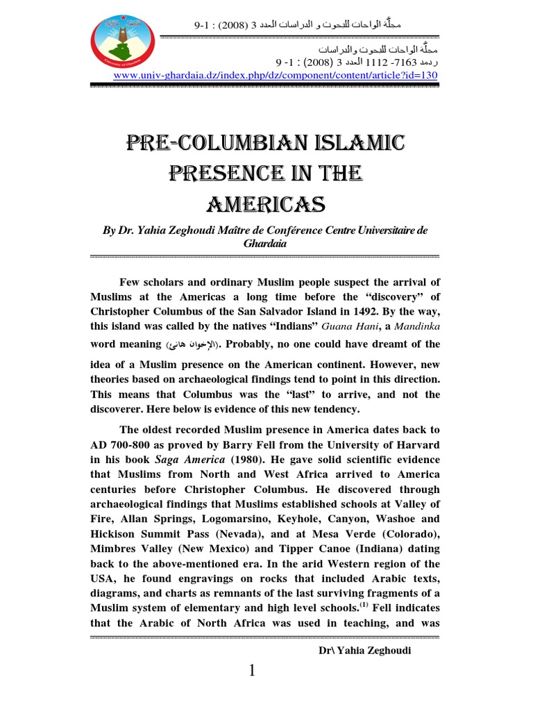 Pre Columbian Islamic | PDF | Christopher Columbus | Religion And Belief