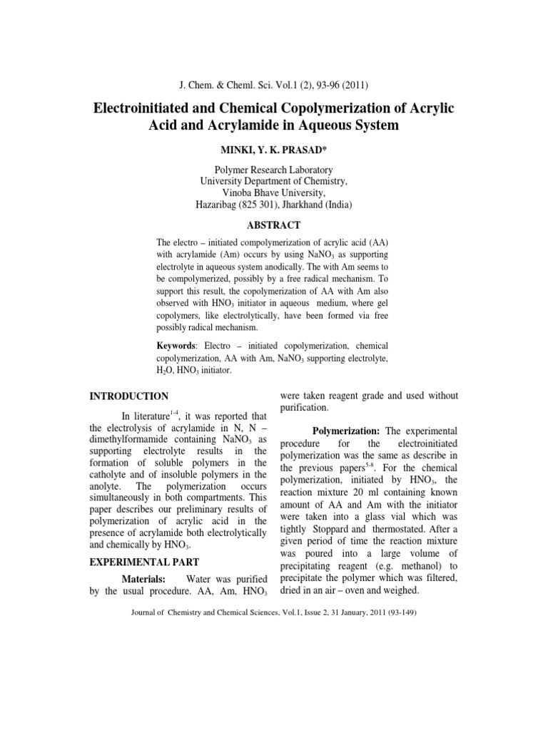 Chjv01i02p0093 PDF | PDF | Copolymer | Polymerization