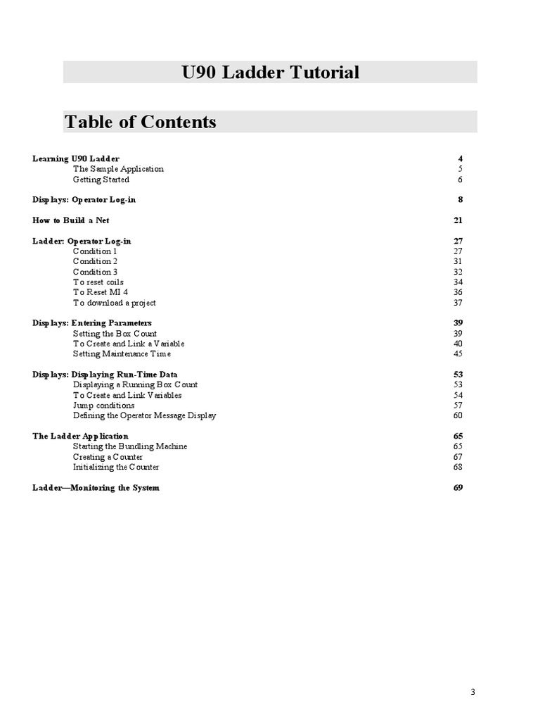 U90 Ladder Tutorial Guide | PDF | Dialog Box | Variable (Computer Science)