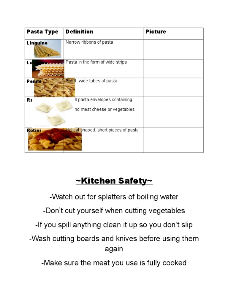 Pasta Project | PDF