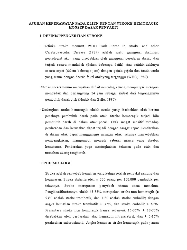 Askep Stroke Hemoragik | PDF