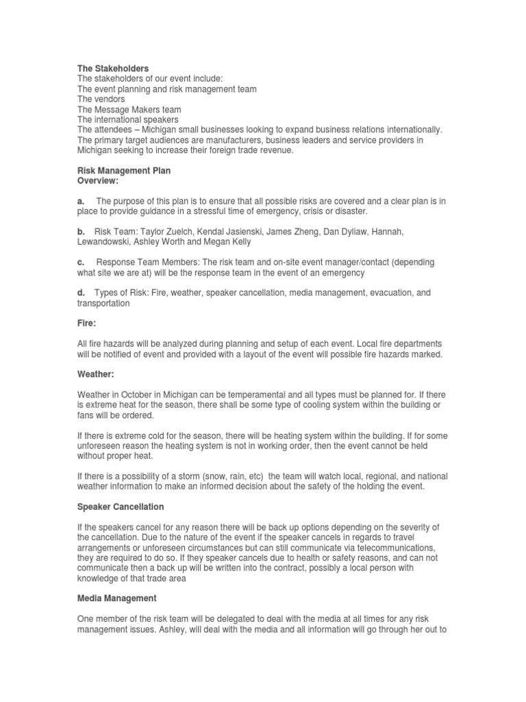 Stakeholders Risk Management | PDF | Risk | Safety