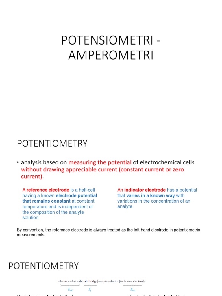 Potentiometry - Part I | PDF