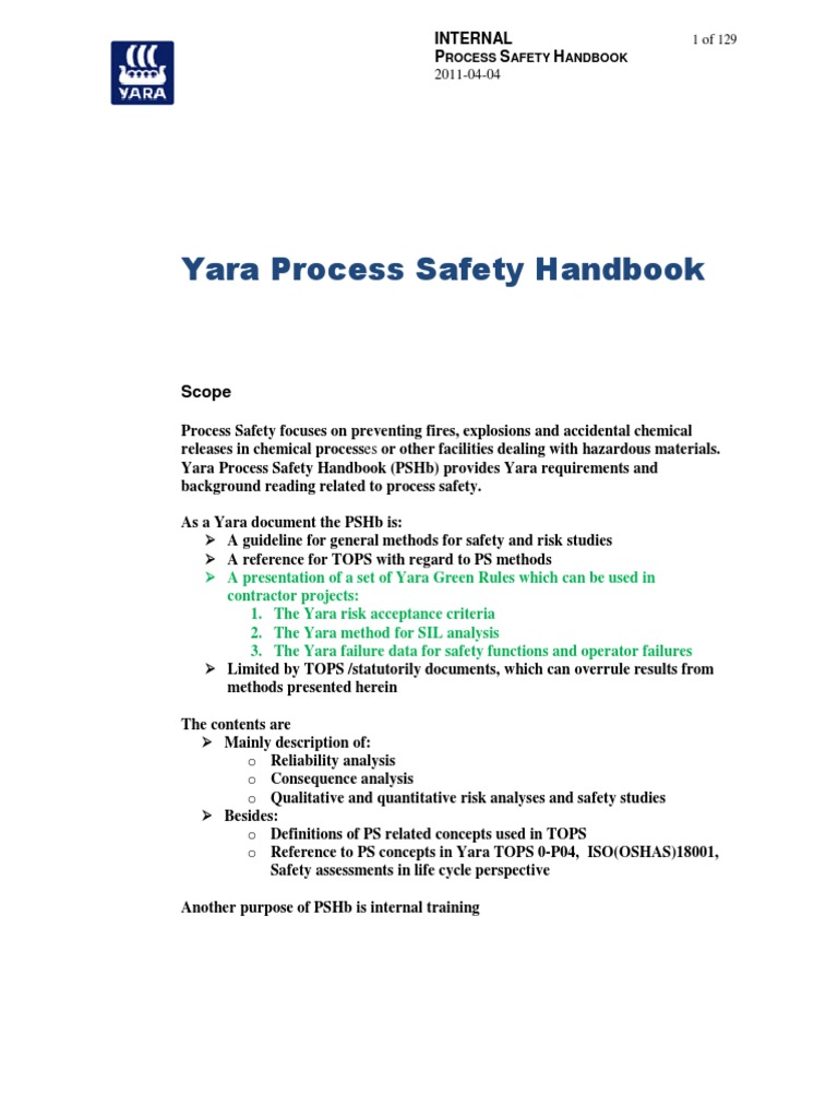 Process Safety - Handbook - 2011 PDF | PDF | Risk Management | Risk