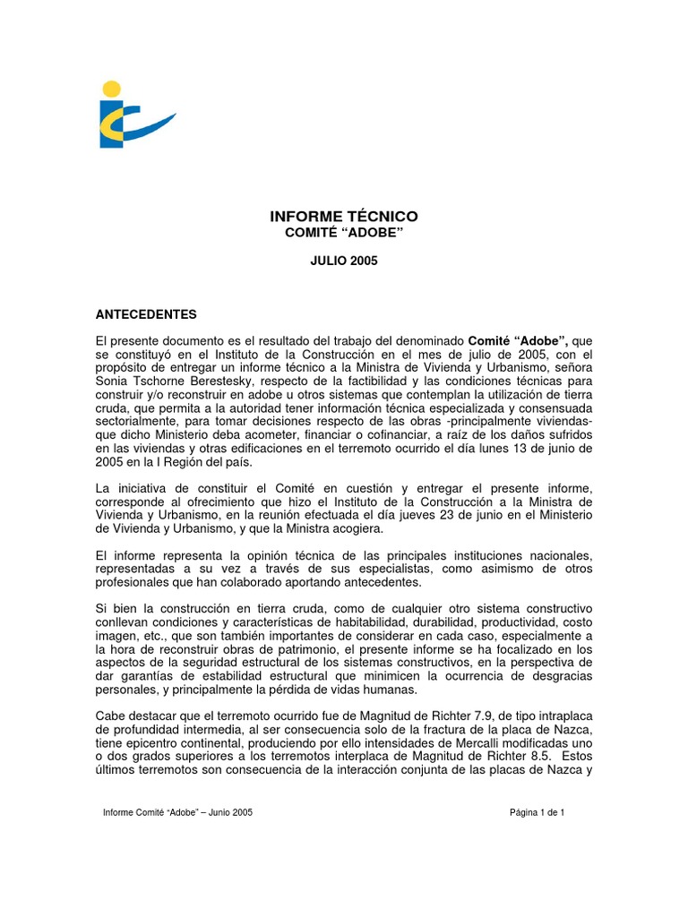 Informe Adobe | PDF | Chile | Temblores